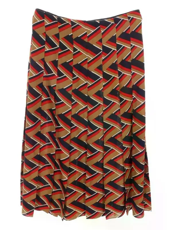 Gucci 2010s Pleated Patterned Skirt