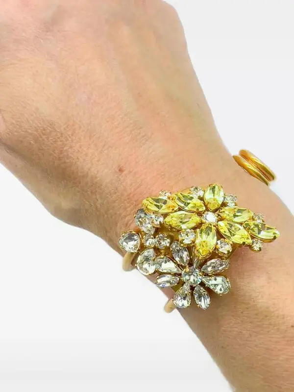 Burberry Crystal Flower Cuff Bracelet
