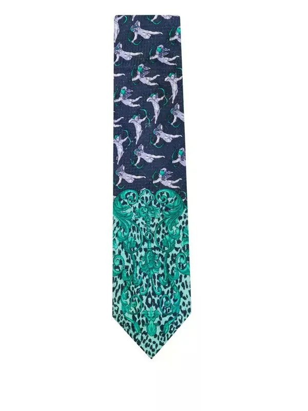 Versace 1990s Silk Neck Tie - Purple
