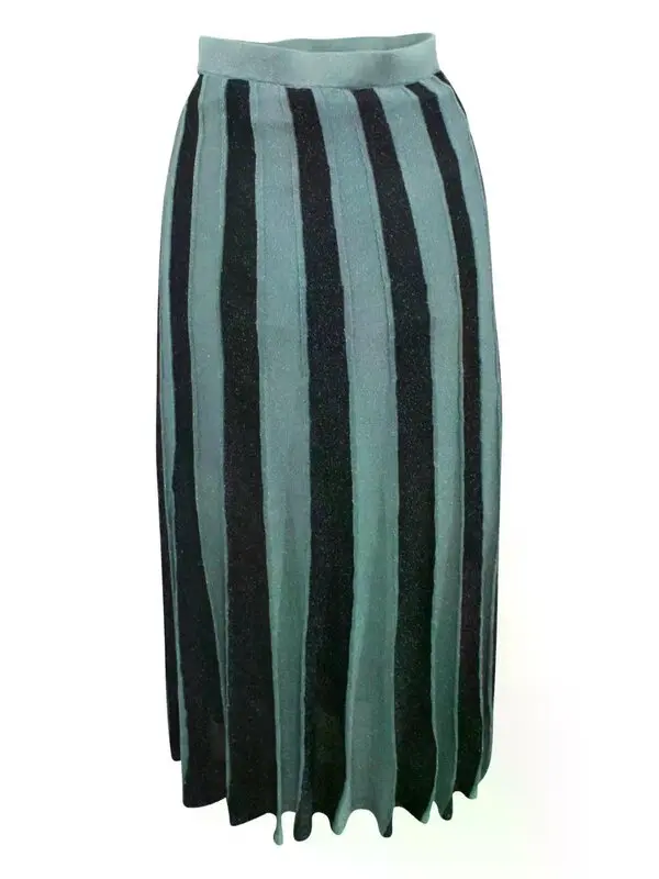 Sandro Pleated Striped Midi Skirt
