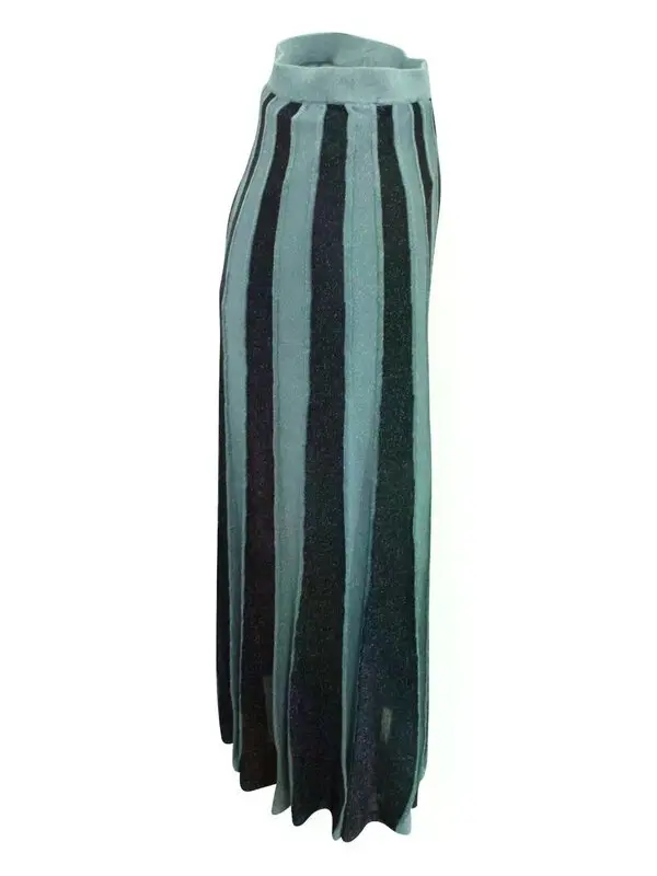 Sandro Pleated Striped Midi Skirt