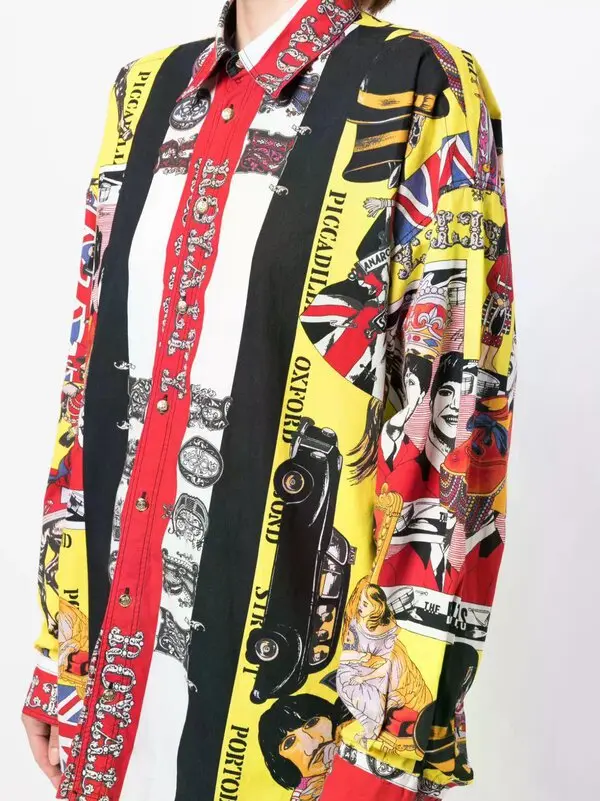 Versace 1990-2000s Graphic-print Cotton Shirt