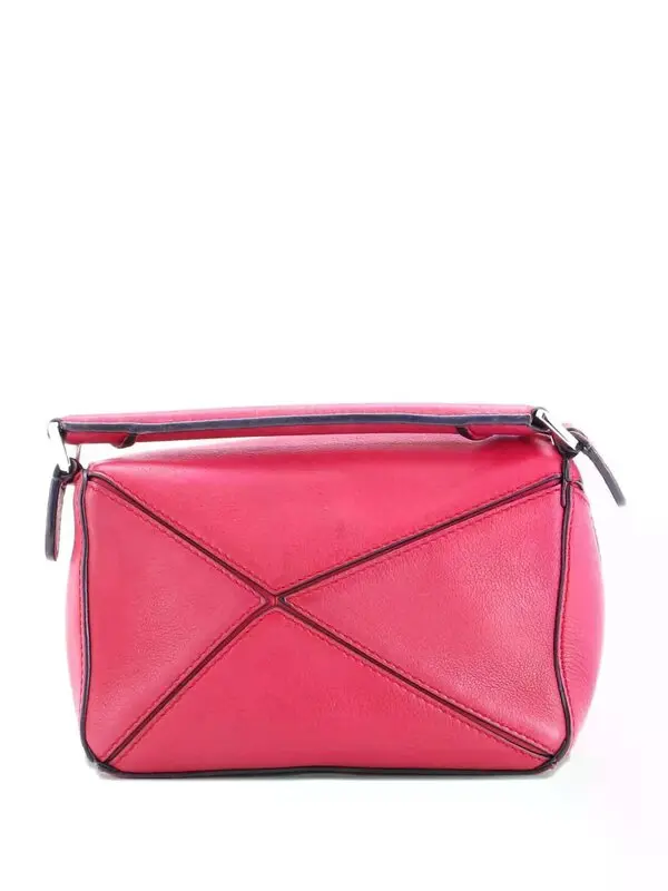 Loewe Puzzle Leather Mini Crossbody Bag - Red