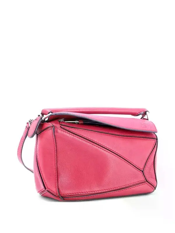 Loewe Puzzle Leather Mini Crossbody Bag - Red