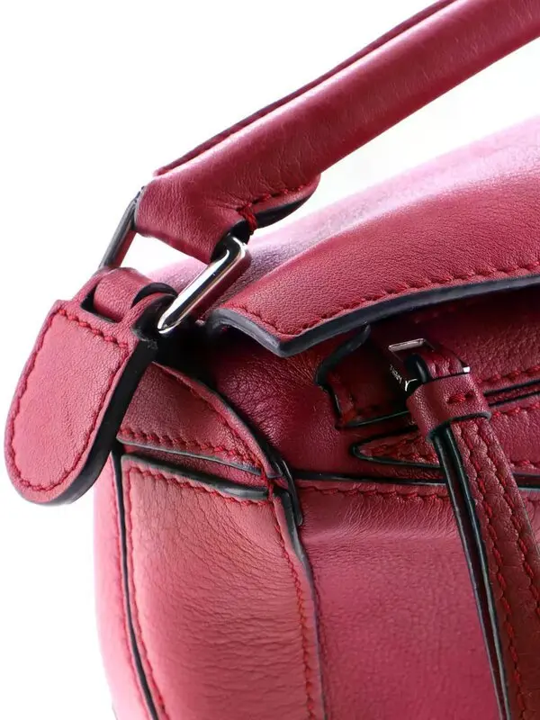 Loewe Puzzle Leather Mini Crossbody Bag - Red