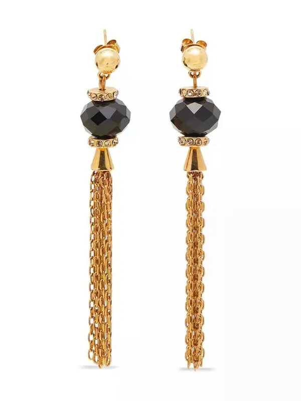Carolina Herrera Faceted-bead Tassel Earrings - Gold