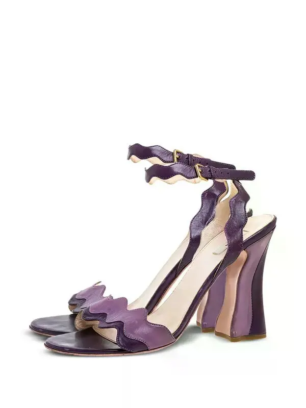 Prada 105mm Scalloped-strap Sandals