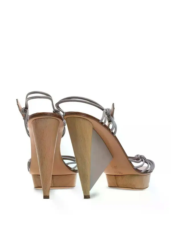 SERGIO ROSSI 125mm Leather Knotted Platform Sandals