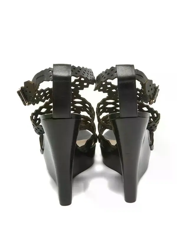 Roberto Cavalli 130mm Cut-out Platform Wedge Sandals