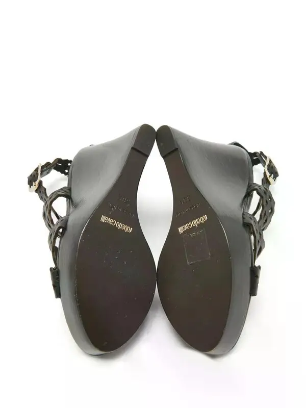Roberto Cavalli 130mm Cut-out Platform Wedge Sandals