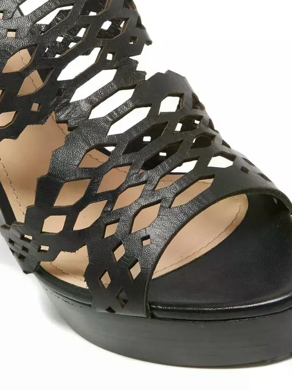 Roberto Cavalli 130mm Cut-out Platform Wedge Sandals