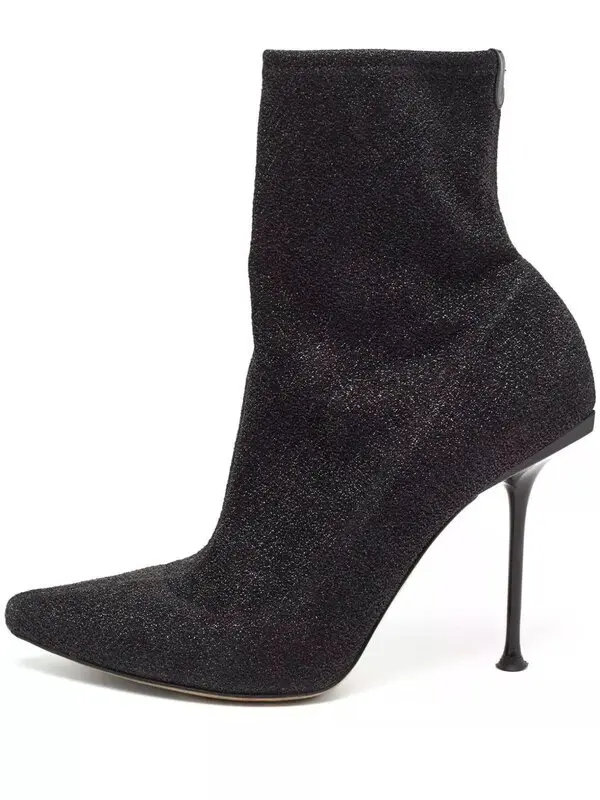 SERGIO ROSSI 125mm Leather Heeled Boots - Black