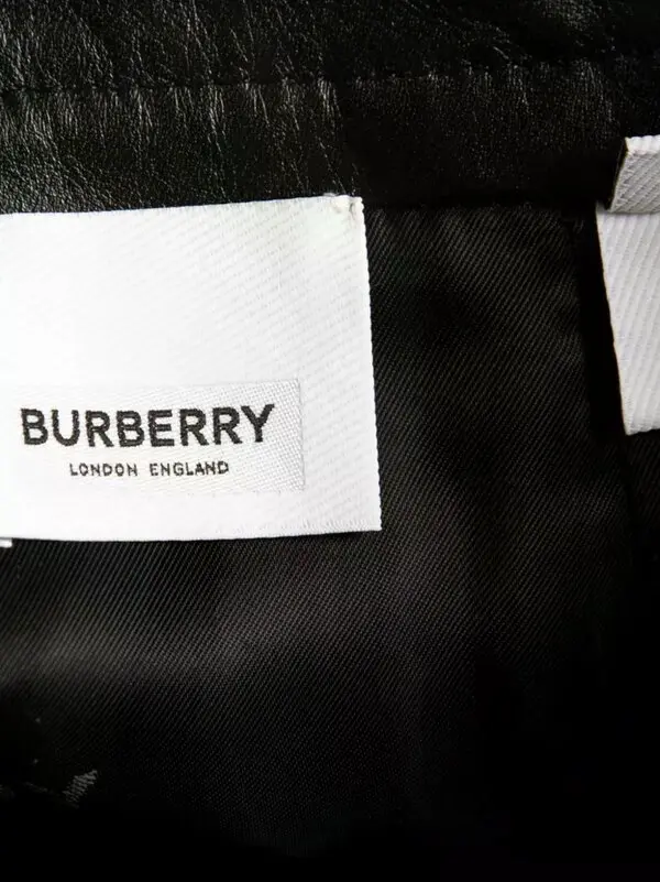 Burberry Cut-out Leather Pencil Skirt - Black