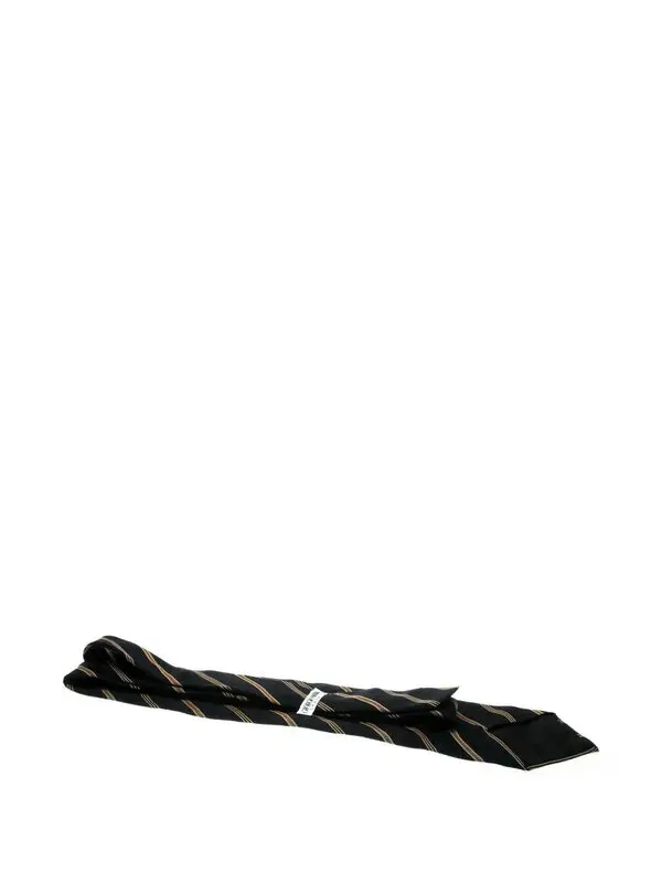 Giorgio Armani Striped Silk Tie - Black