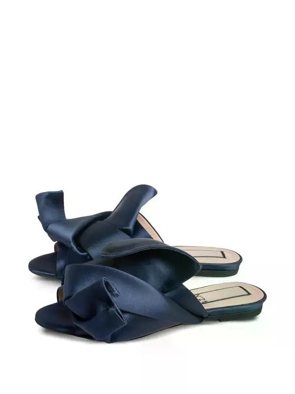 N°21 Knotted Satin Sandals - Blue