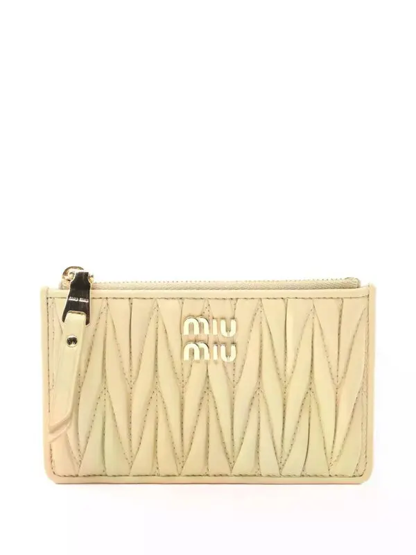 Miu Miu 2020s Matelassé Leather Wallet - Neutrals
