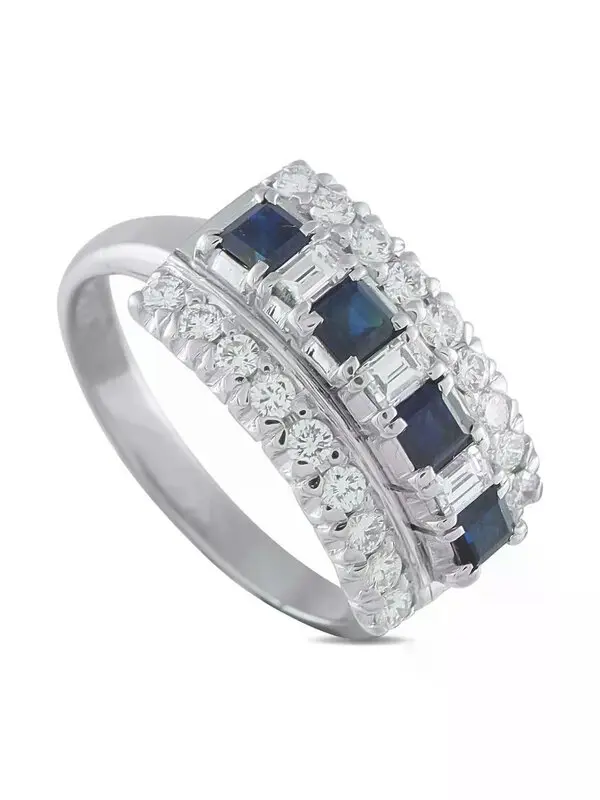 LB EXCLUSIVE Platinum, Diamond, And Sapphire Ring