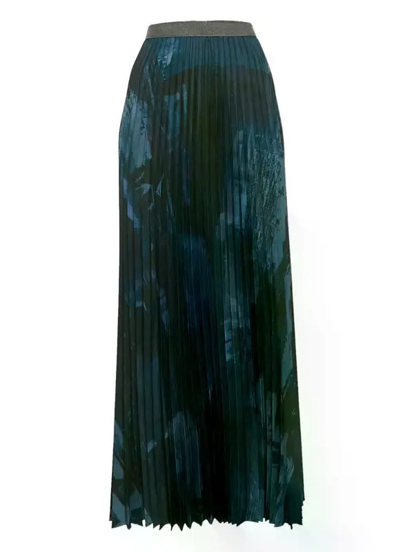 Max Mara Pleated Abstract Print Skirt