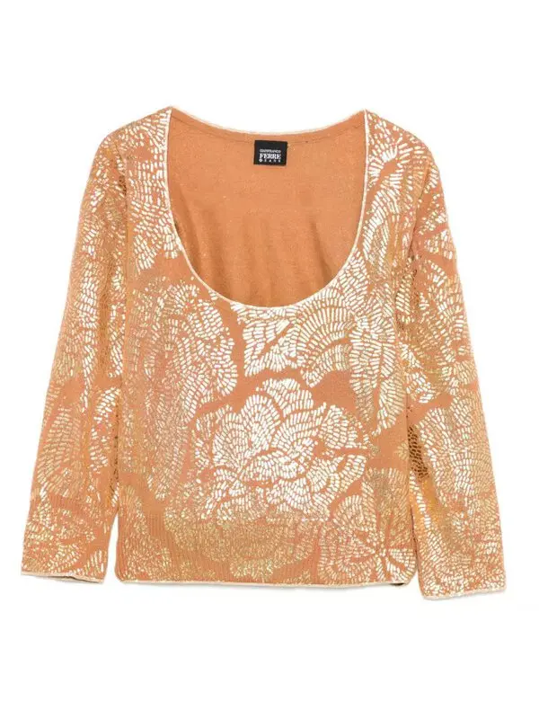Gianfranco Ferre 2000s Floral-pattern Sweater
