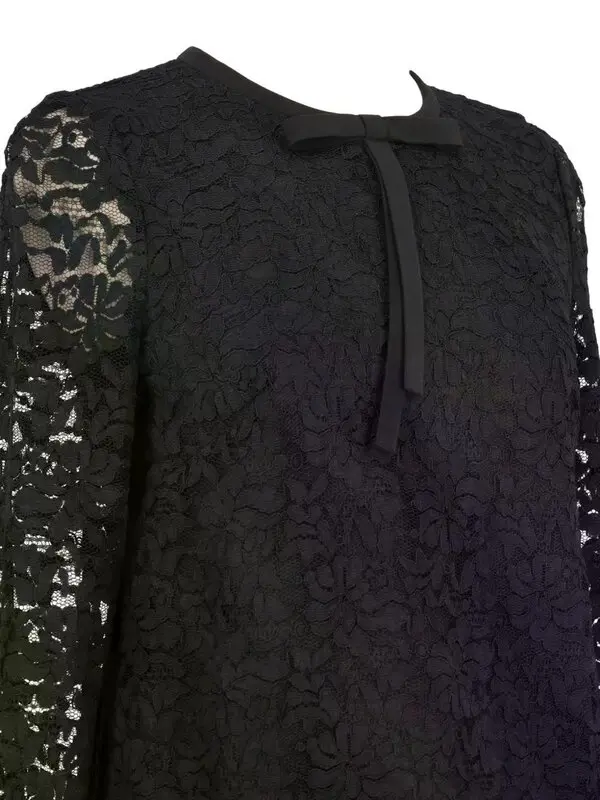 Dolce & Gabbana Lace-overlay Bow-detailed Blouse