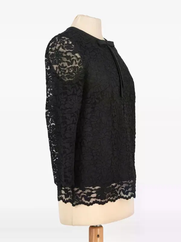 Dolce & Gabbana Lace-overlay Bow-detailed Blouse