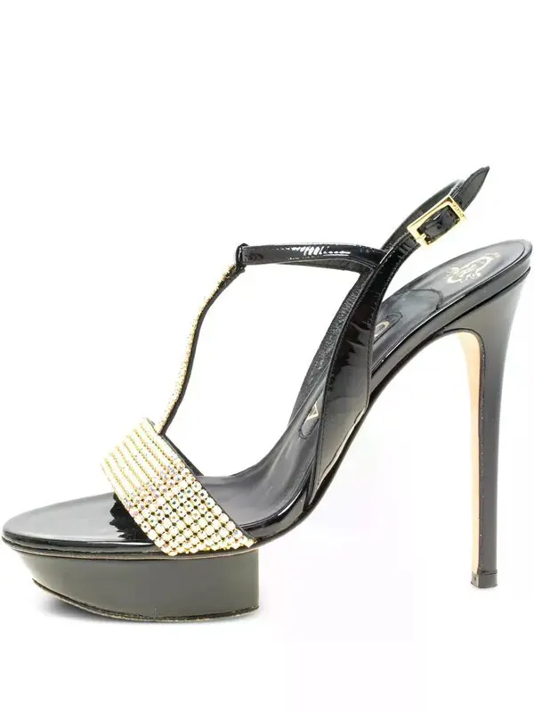 GINA 125mm Crystal-embellished T-strap Sandals