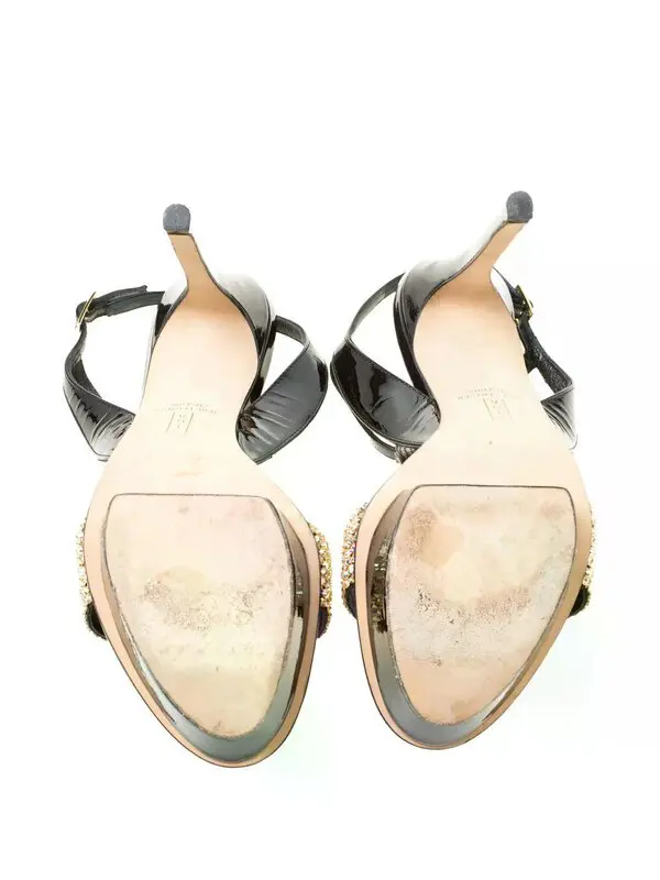 GINA 125mm Crystal-embellished T-strap Sandals