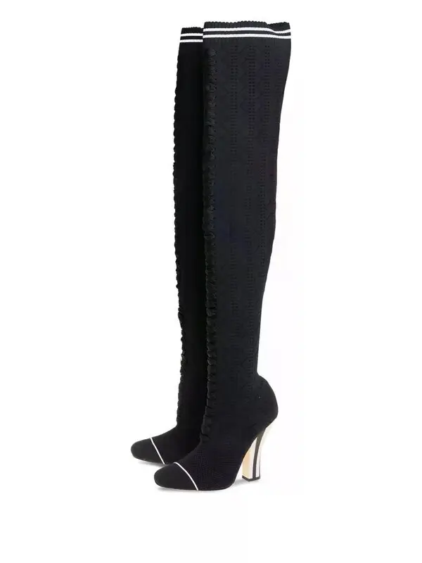 Fendi 115mm Lace-up Thigh-high Boots
