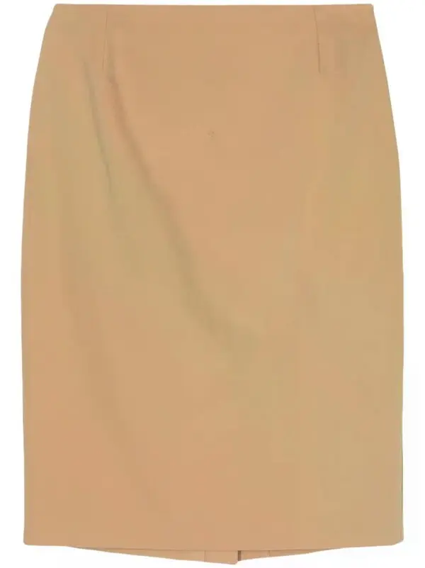 Prada 1990s Dart-detail Skirt - Brown