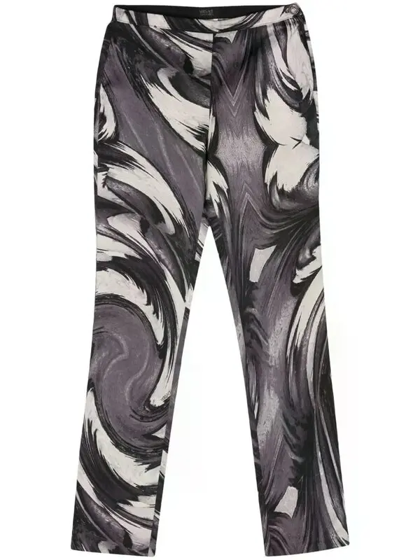 Versace 2000s Abstract-print Straight Trousers - Black