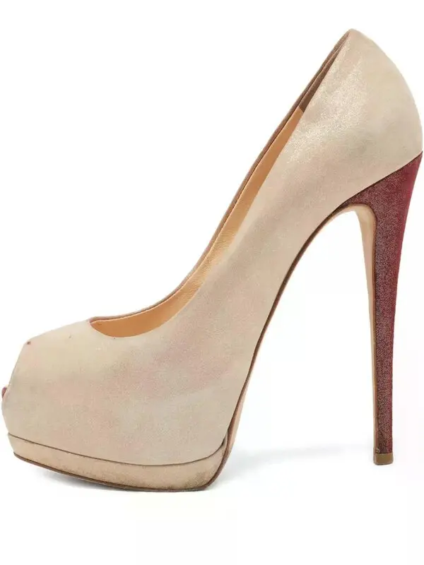 GIUSEPPE ZANOTTI 140mm Sharon Glitter-heel Peep-toe Pumps