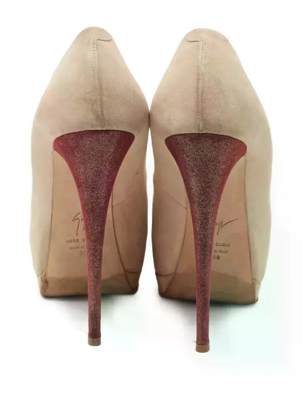 GIUSEPPE ZANOTTI 140mm Sharon Glitter-heel Peep-toe Pumps
