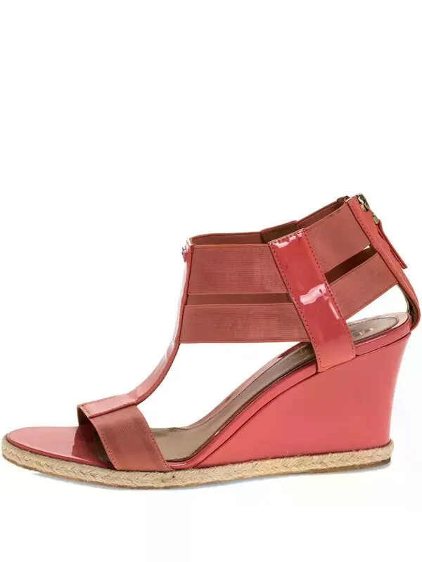 Fendi Patent Leather Wedge Sandals