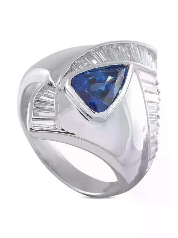 LB EXCLUSIVE Platinum Diamond And Sapphire Ring