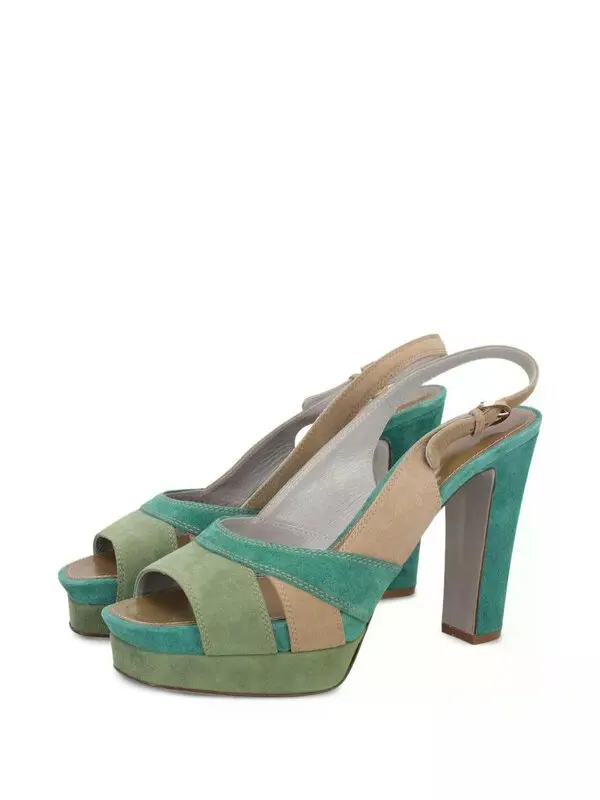 SERGIO ROSSI 100mm Suede Platform Slingback Sandals