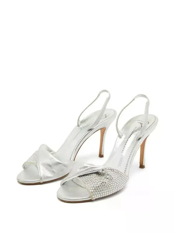 GIUSEPPE ZANOTTI 90mm Lilibeth Starlight Rhinestone-embellished Slingback Sandals - Silver