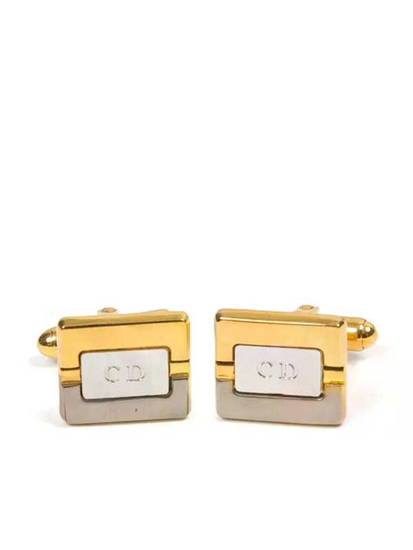 Dior 1980s Two-tone Cufflinks - Gold