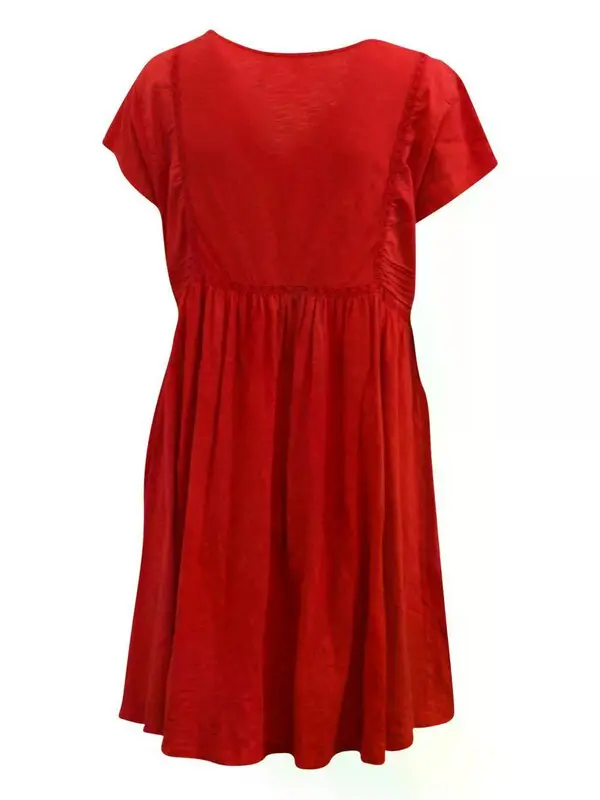 Ba&sh Gathe-fold V-neck Mini Dress - Red
