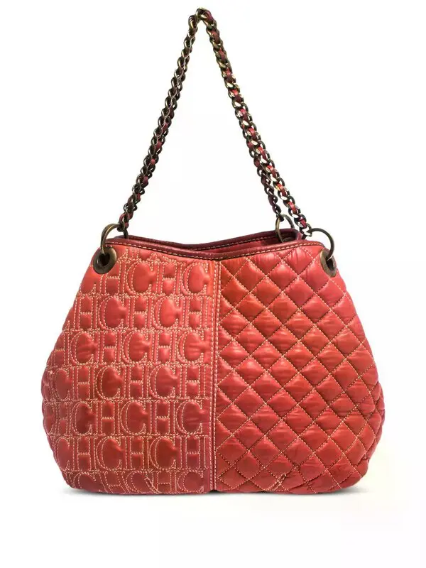Carolina Herrera Quilted Leather Shoulder Bag - Orange