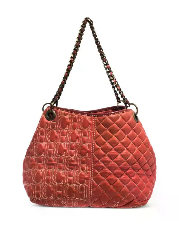 Carolina Herrera Quilted Leather Shoulder Bag - Orange