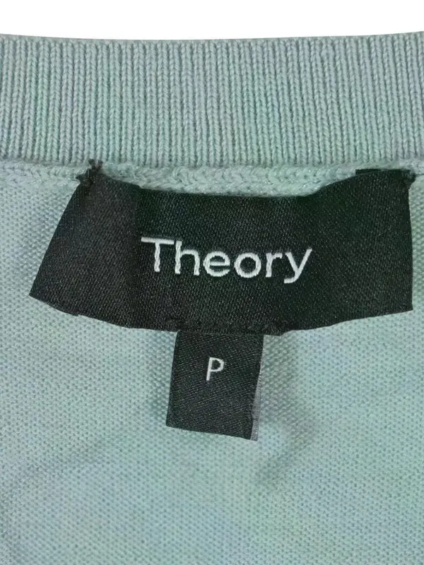 Theory Crewneck Ribbed-hem Sweater - Blue