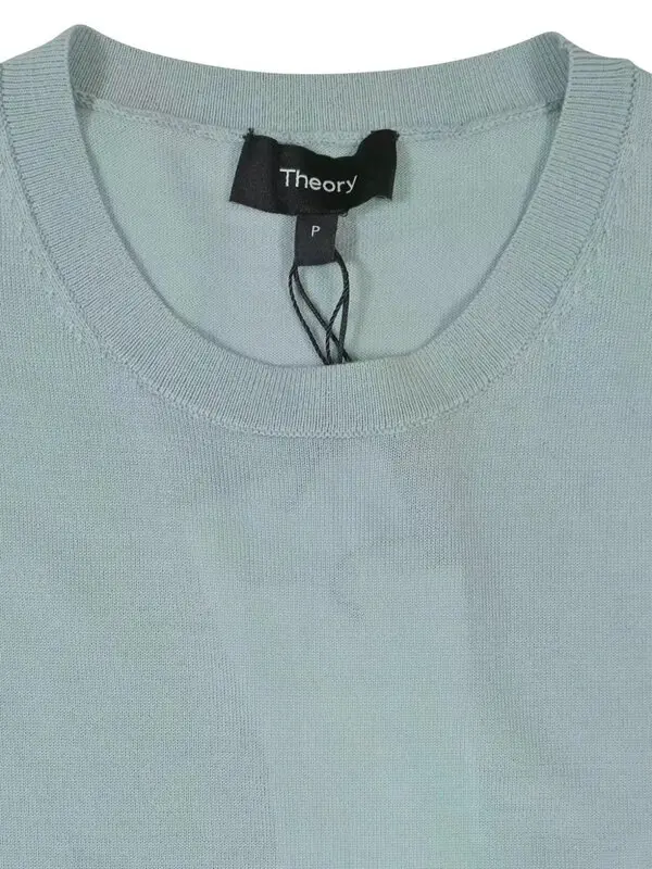 Theory Crewneck Ribbed-hem Sweater - Blue