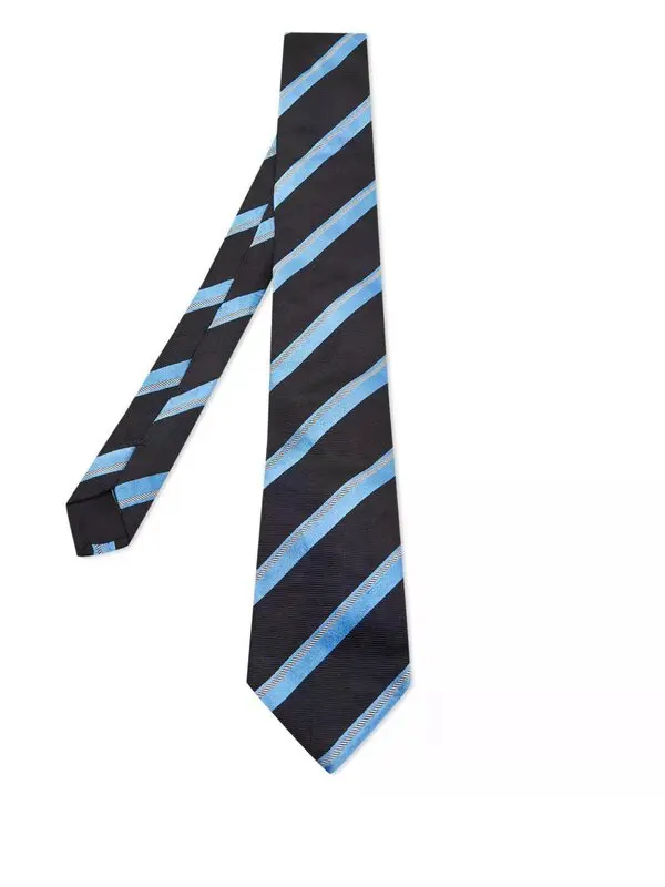 BOSS Striped Silk Tie - Black