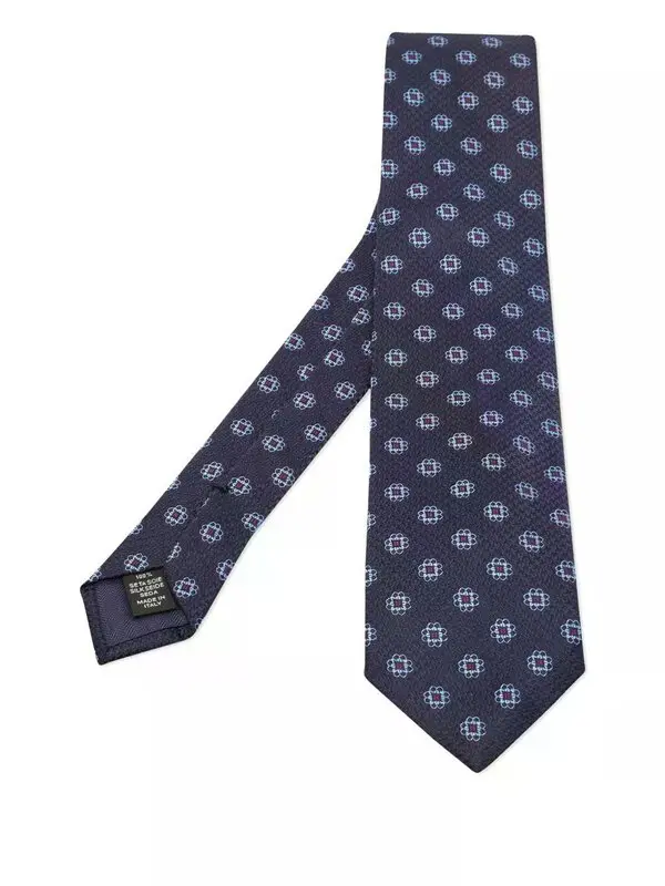 Ermenegildo Zegna Floral-pattern Silk Tie - Blue