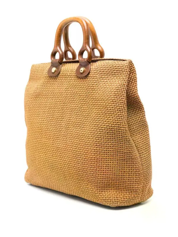 FERRAGAMO 1970s Raffia Tote Bag