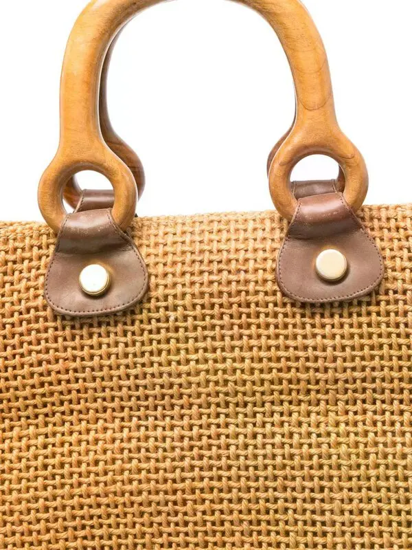 FERRAGAMO 1970s Raffia Tote Bag