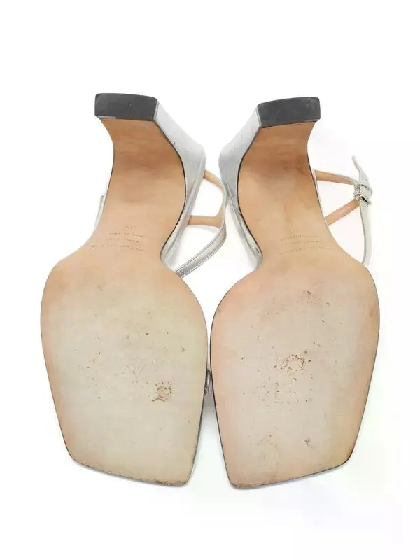 SERGIO ROSSI 100mm Metallic Leather Sandals