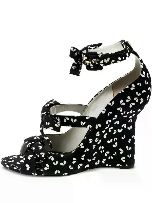 LOUIS VUITTON 110mm Bow-embellished Wedge Sandals - Black
