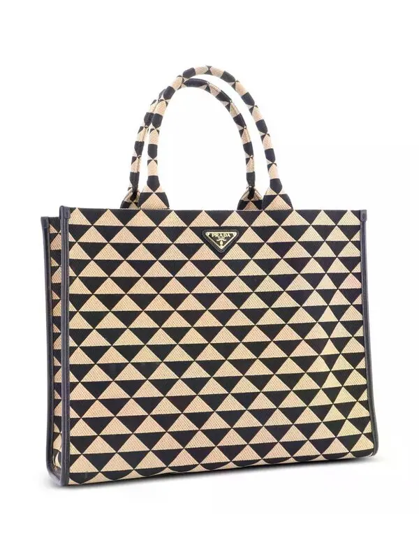 Prada Symbole Shopper Jacquard Large Tote Bag