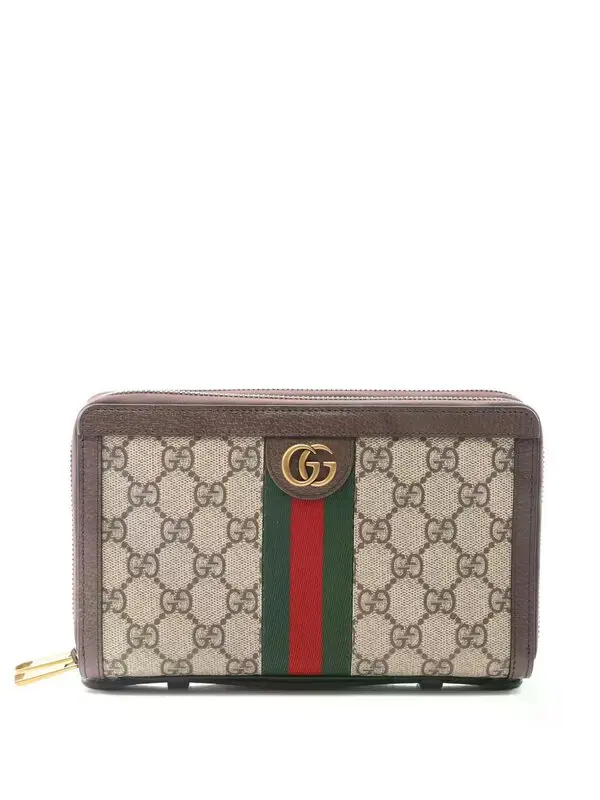 Gucci 2020s Ophidia Gg Supreme Zip Wallet - Neutrals